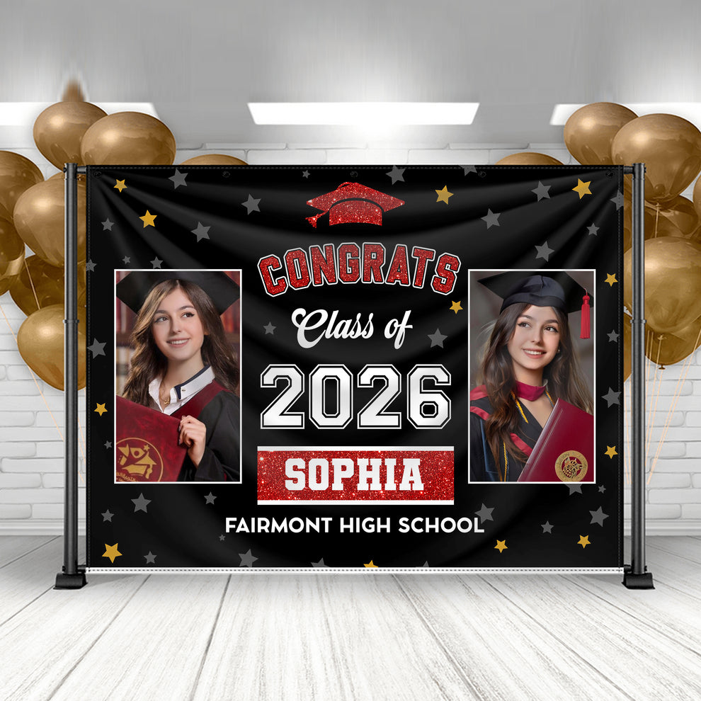 Class Of 2026 Bubble Style Graduation Backdrop - Personalized Congrats ...