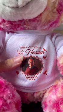 A Hug From Heaven Glitter - Memorial Personalized Custom Teddy Bear Pl ...